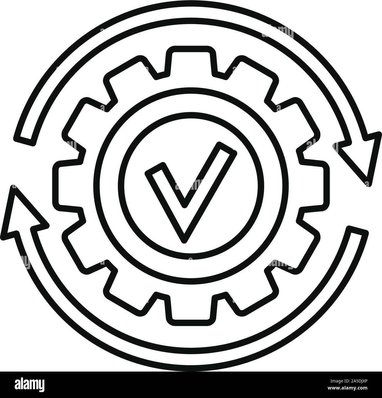 Gear wheel update icon. Outline gear wheel update vector icon for web ...