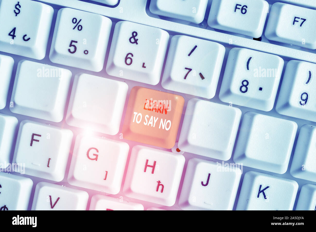 Writing note showing Learn To Say No. Business concept for decline or ...