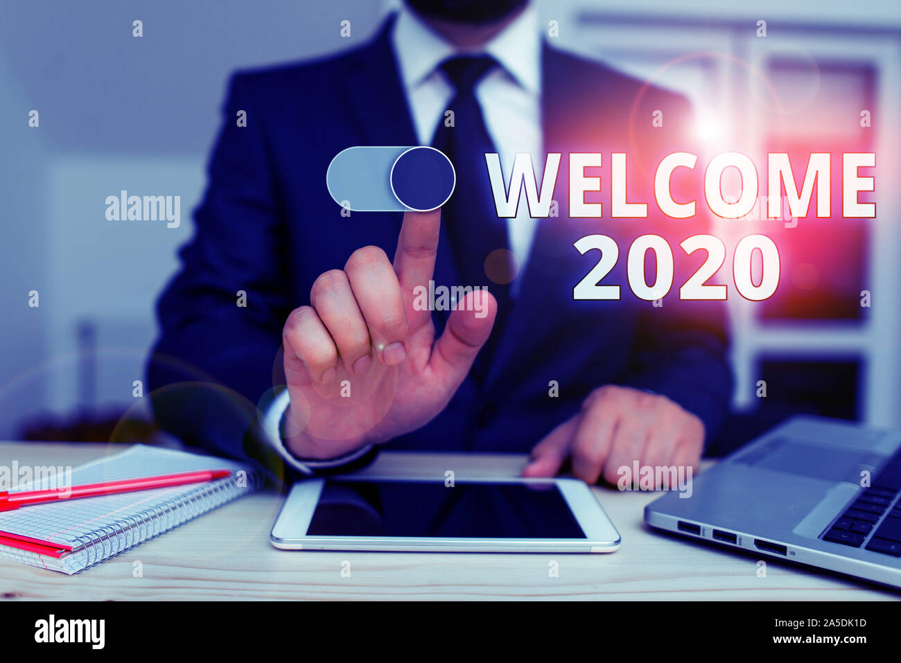 Writing note showing Welcome 2020. Business concept for New Year ...