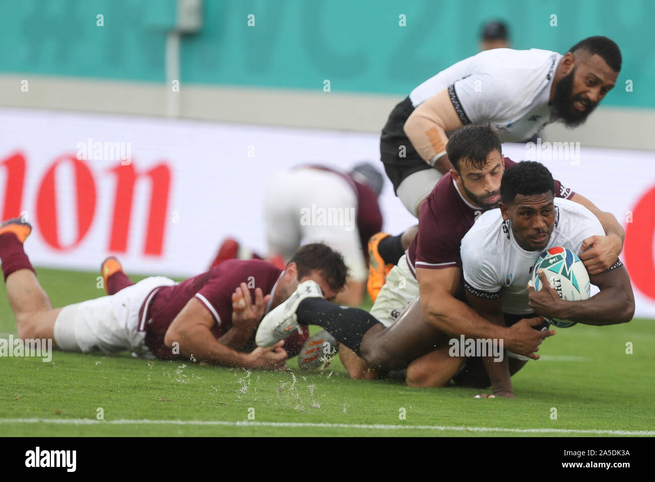 TRY Frank Lomani of Fidji during the World Cup Japan 2019, Pool D rugby ...