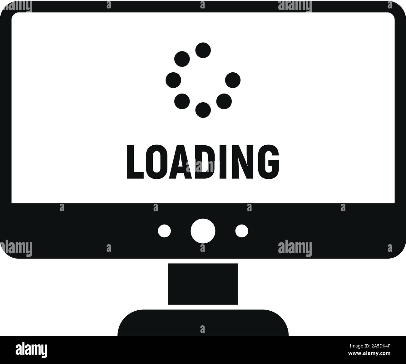 Loading computer update icon. Simple illustration of loading computer ...