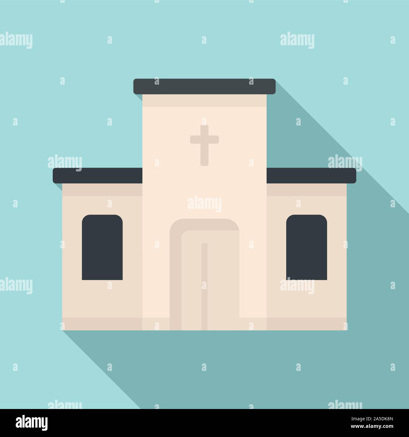 Catholic church icon. Flat illustration of catholic church vector icon ...