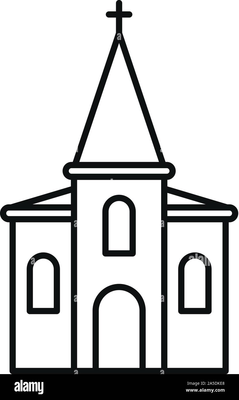 Christian church icon. Outline christian church vector icon for web ...