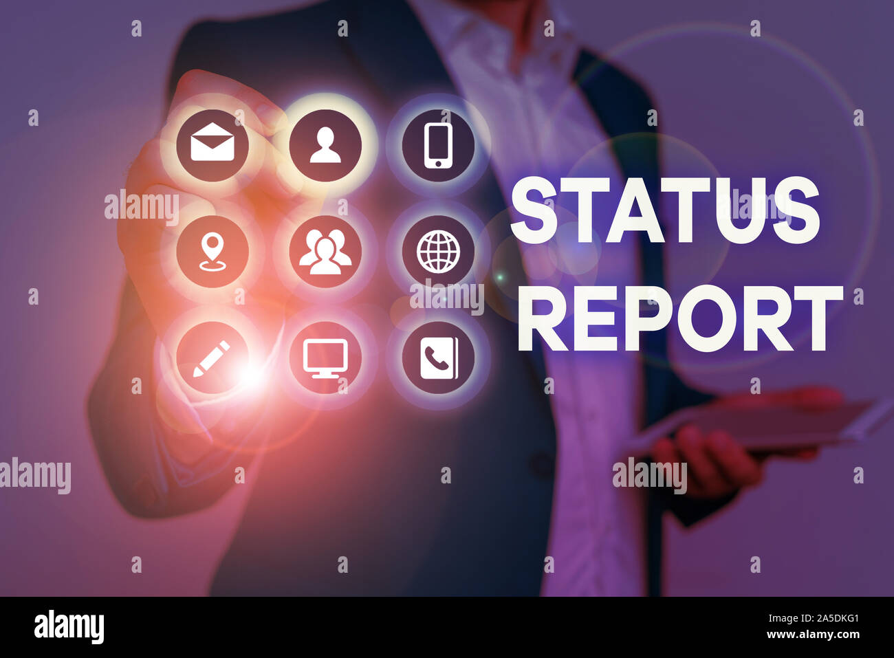 Conceptual Hand Writing Showing Status Report Concept Meaning Update Summary Of Situations As