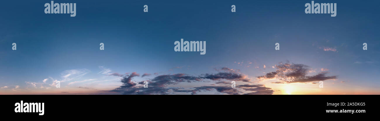 Seamless dark sunset sky hdri panorama 360 degrees angle view with ...