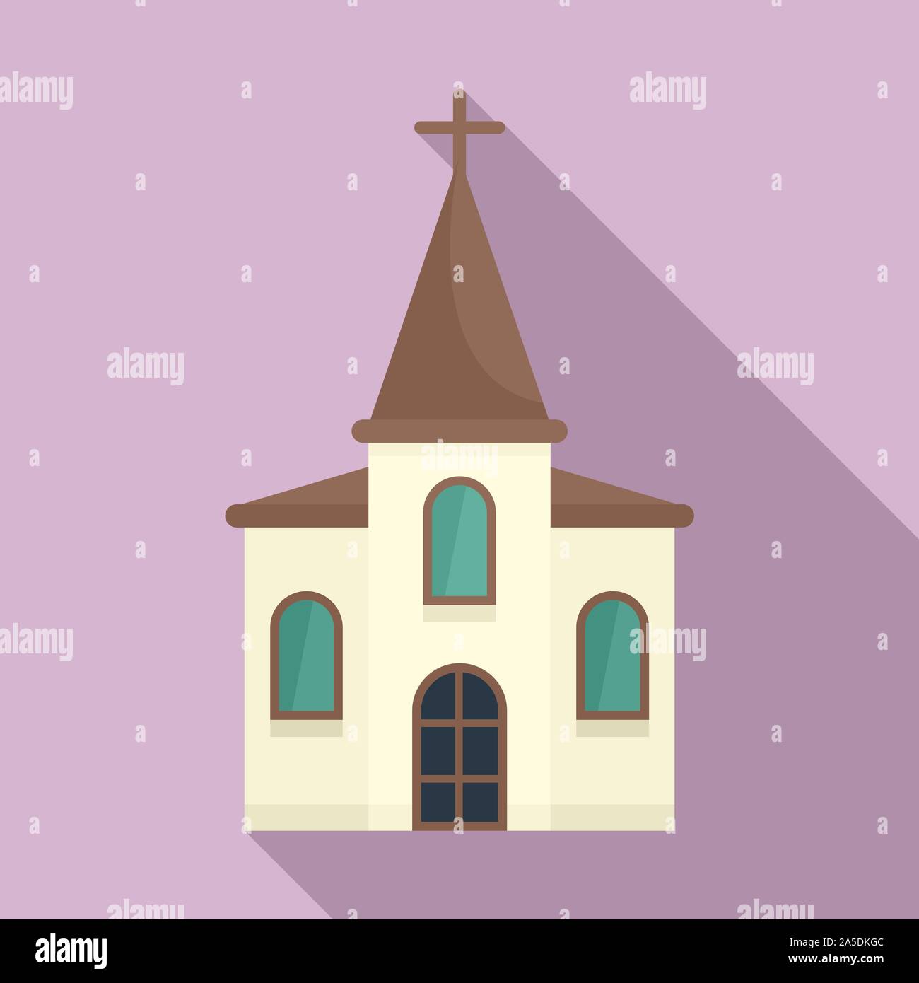 Wood church icon. Flat illustration of wood church vector icon for web ...
