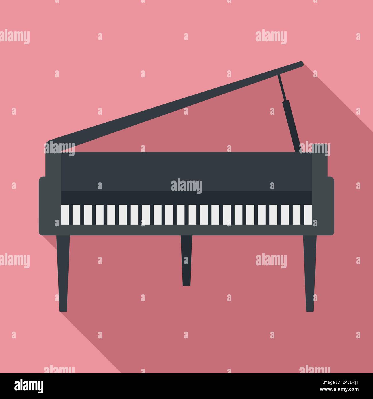 Grand piano icon. Flat illustration of grand piano vector icon for web ...