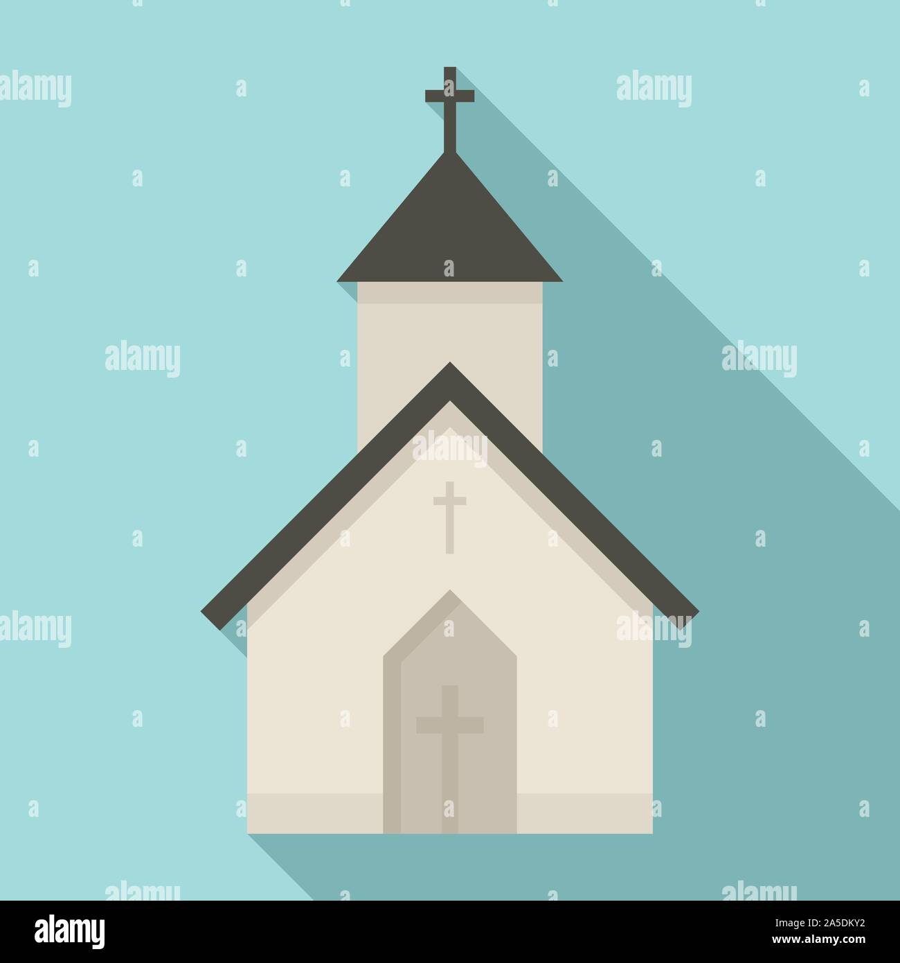 Rural church icon. Flat illustration of rural church vector icon for ...