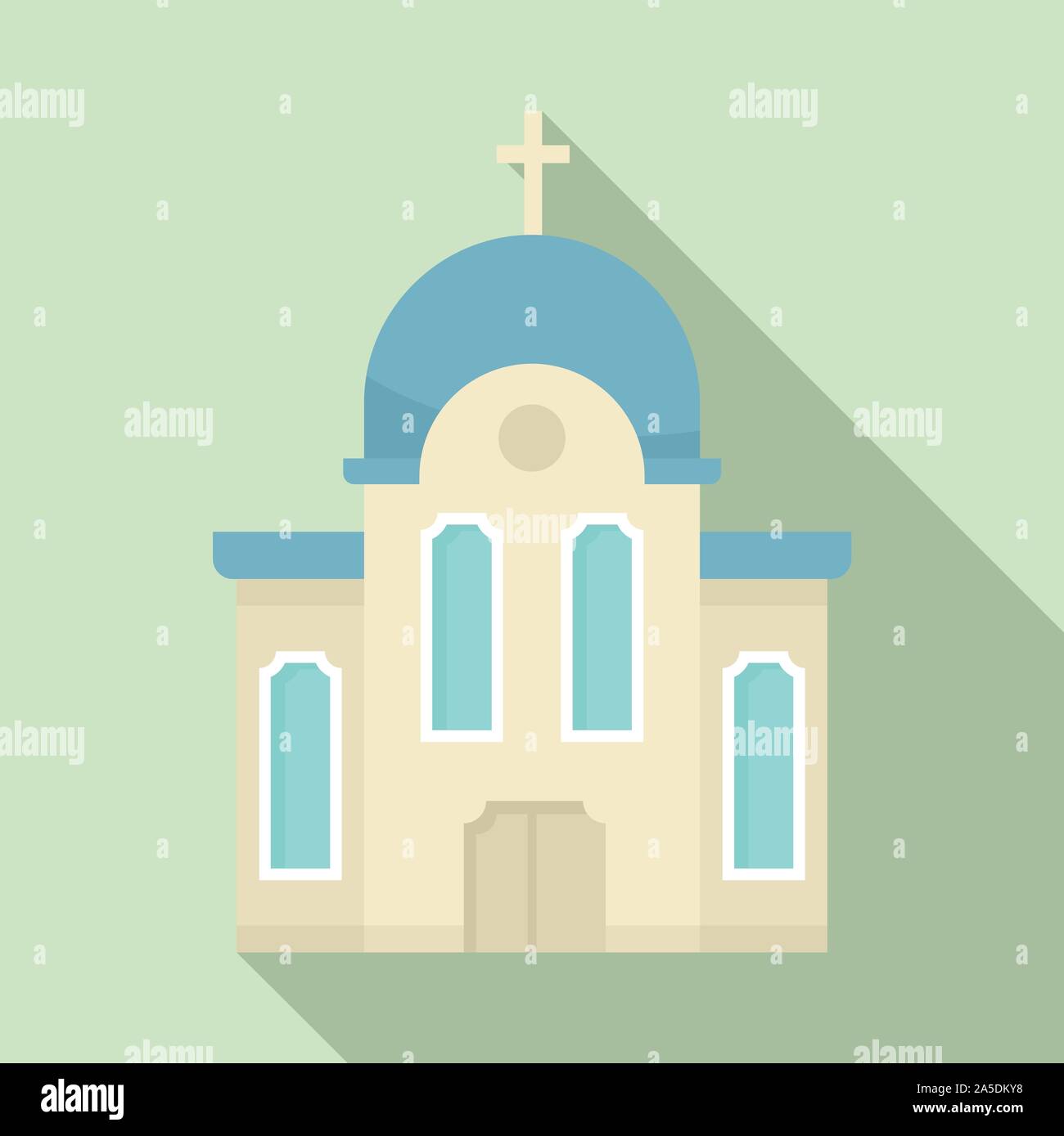 Christian church icon. Flat illustration of christian church vector ...