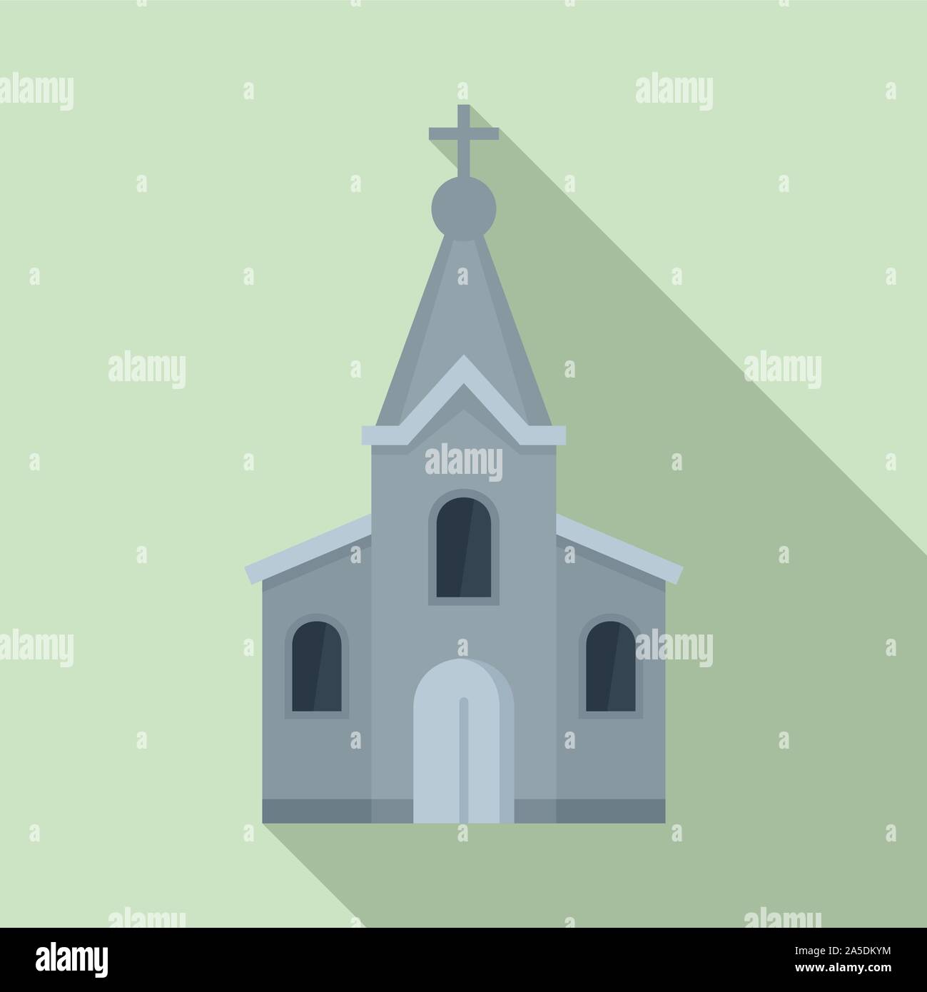 Stone church icon. Flat illustration of stone church vector icon for ...