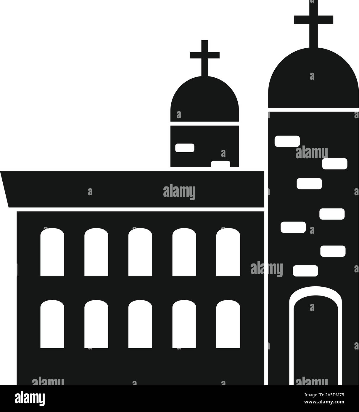Brick church icon. Simple illustration of brick church vector icon for ...