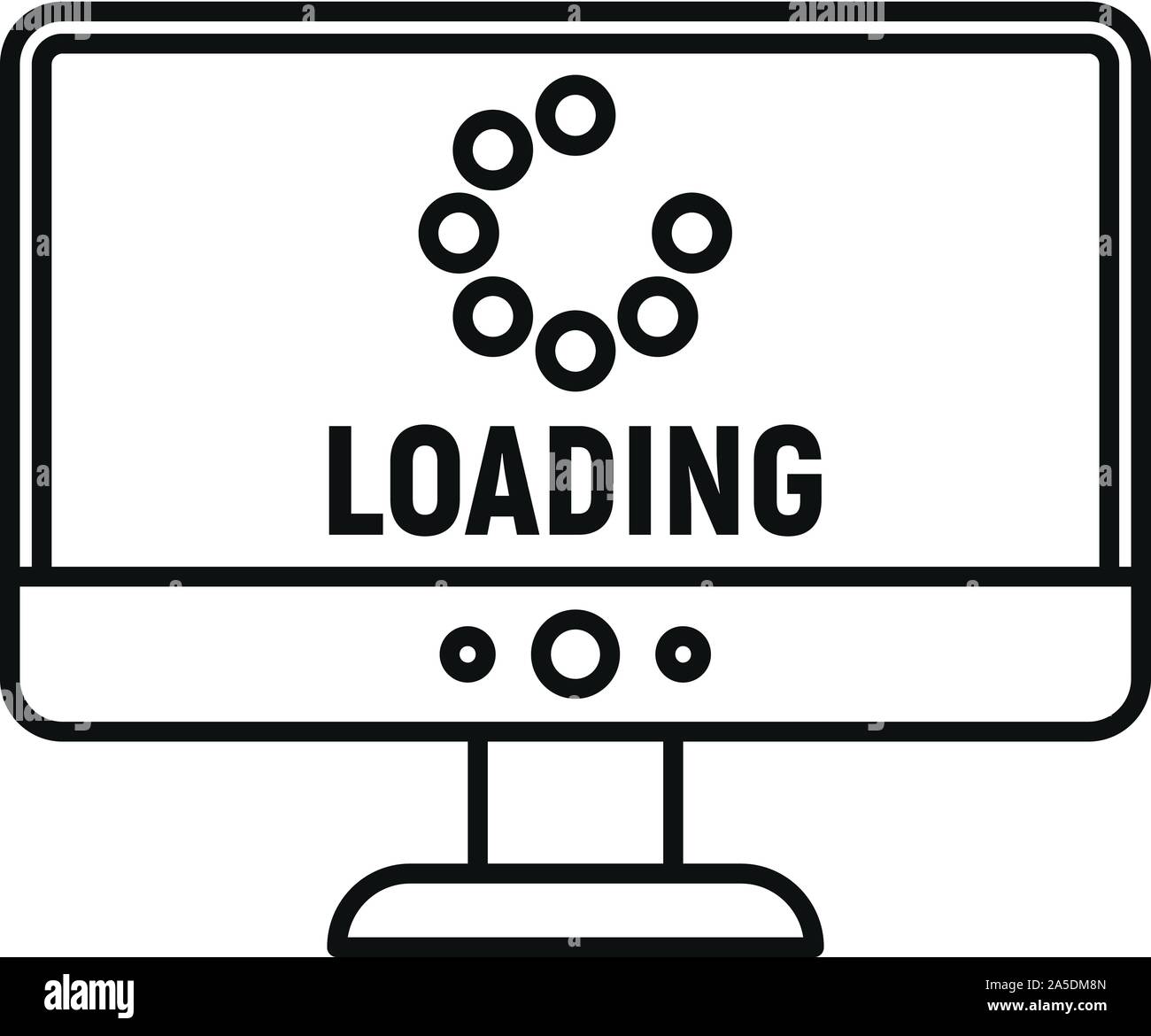 Loading computer update icon. Outline loading computer update vector ...