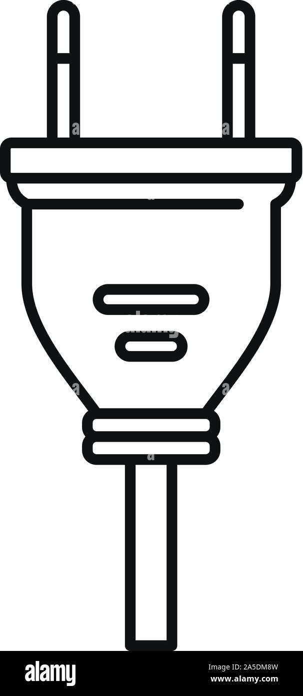 Retro wire plug icon. Outline retro wire plug vector icon for web ...