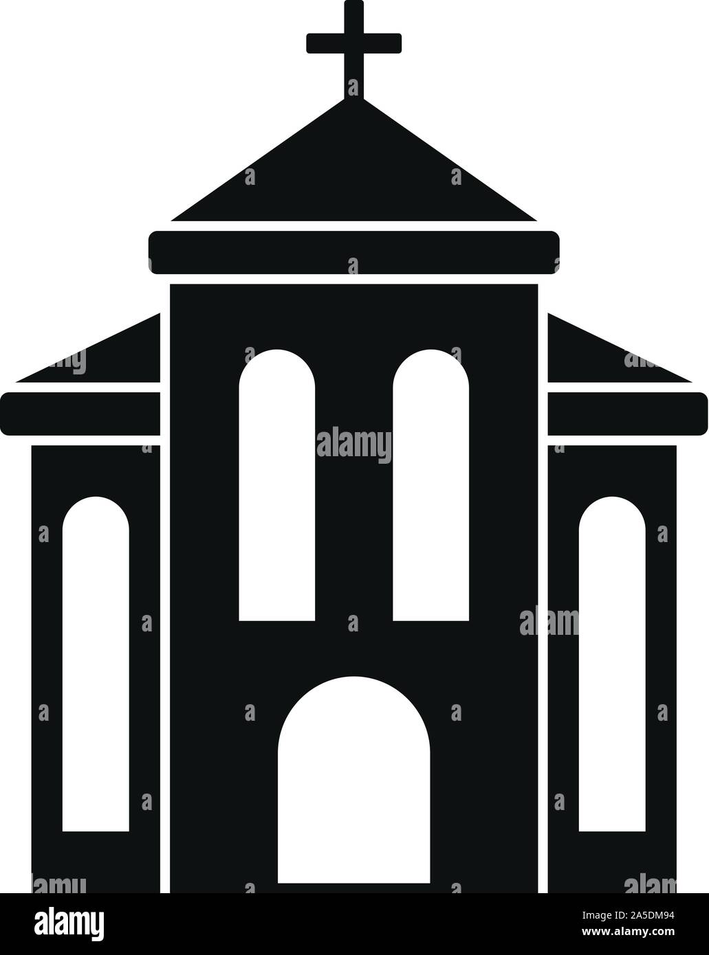 Church building icon. Simple illustration of church building vector ...