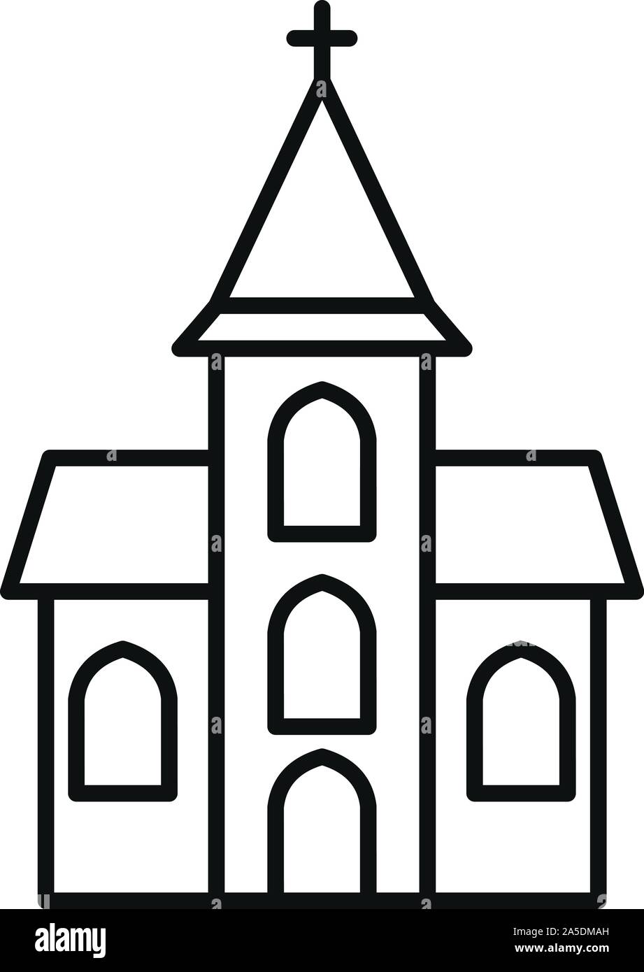 Catholic church icon. Outline catholic church vector icon for web ...