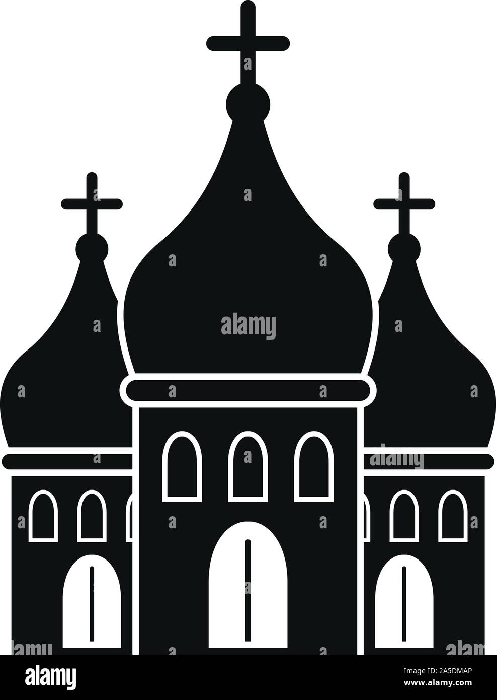 Modern city church icon. Simple illustration of modern city church ...