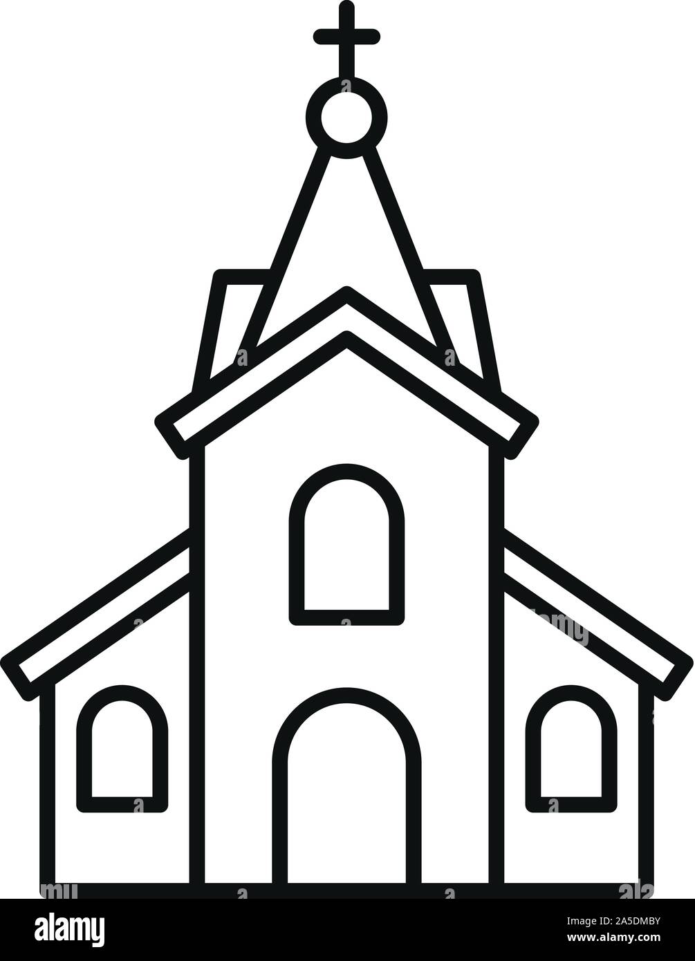 Brick church icon. Outline brick church vector icon for web design ...