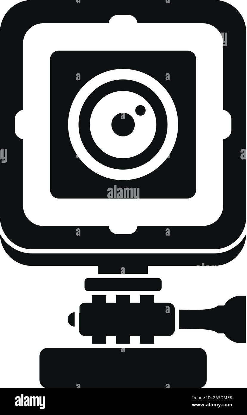 Bike action camera icon. Simple illustration of bike action camera ...