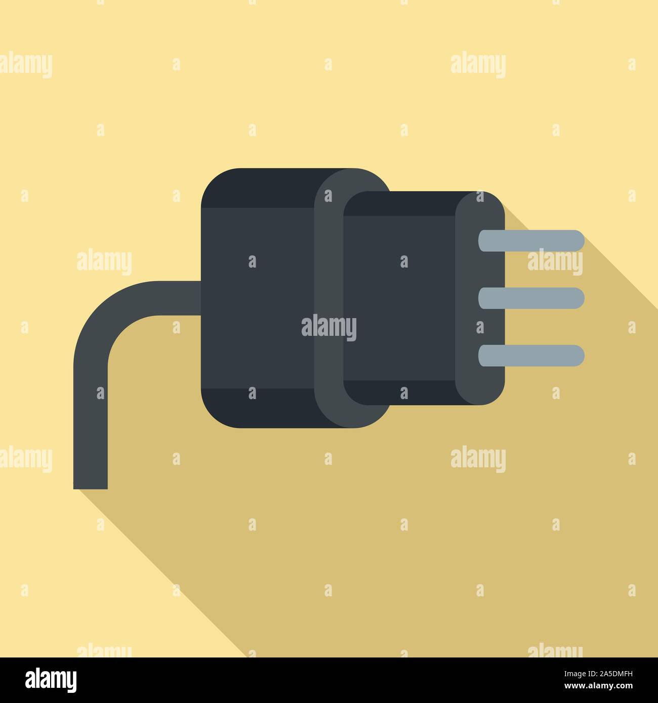 Laptop plug icon. Flat illustration of laptop plug vector icon for web ...