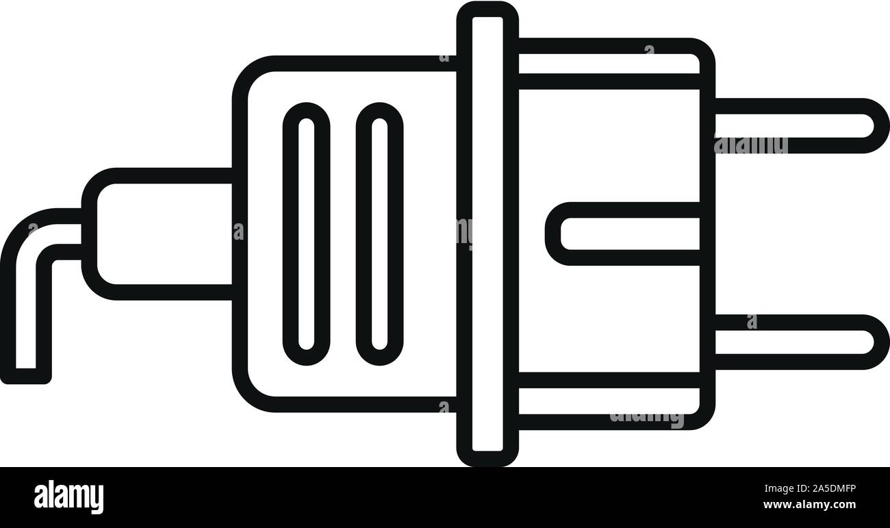 Plug icon. Outline plug vector icon for web design isolated on white ...