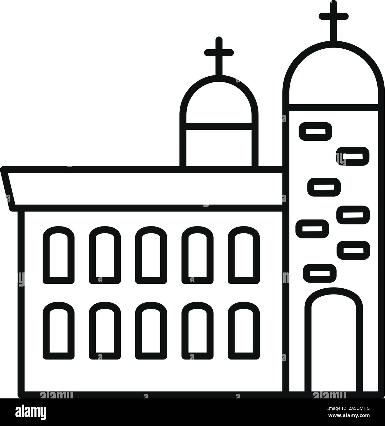 Christian cathedral icon. Outline christian cathedral vector icon for ...
