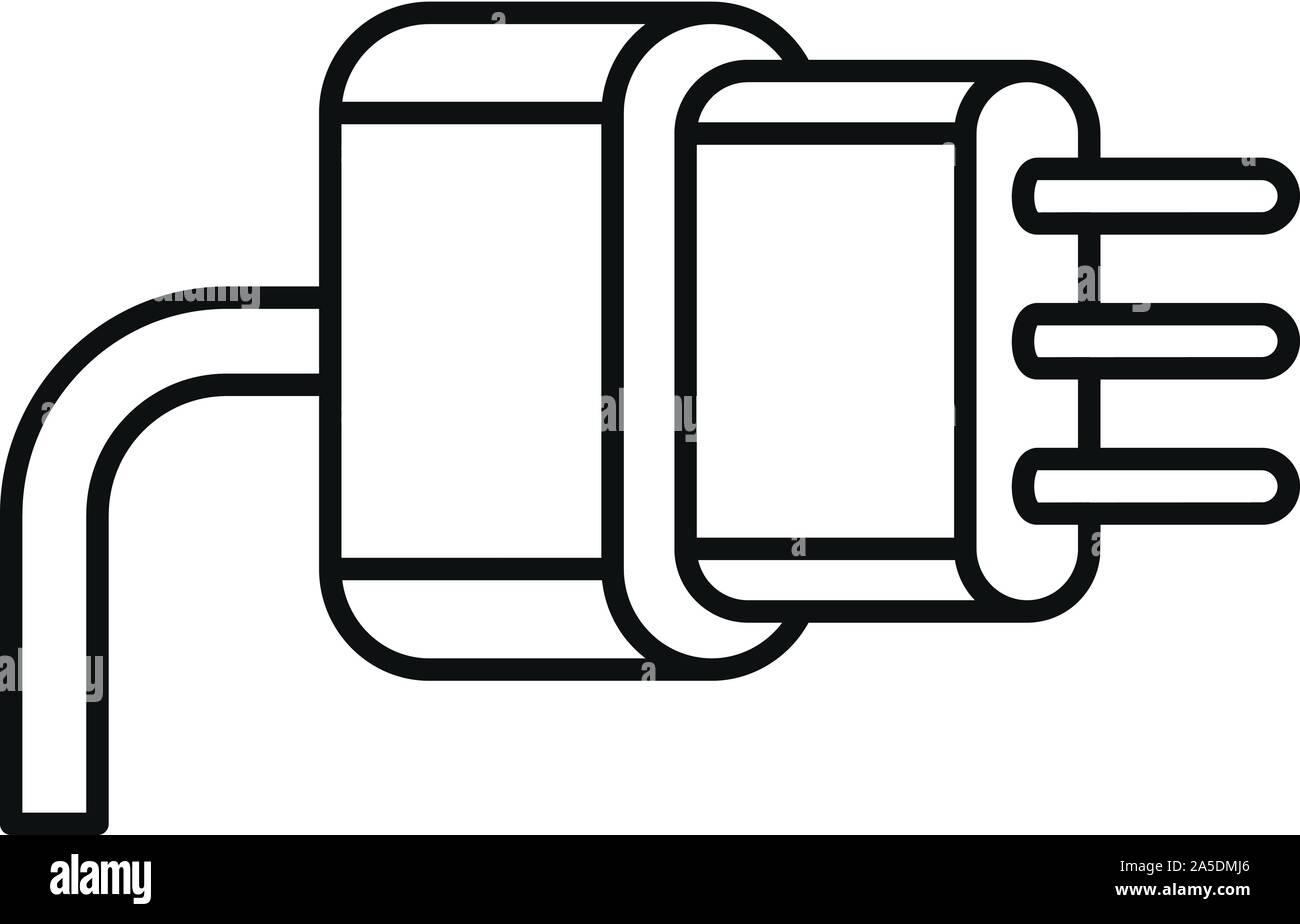 Laptop plug icon. Outline laptop plug vector icon for web design ...