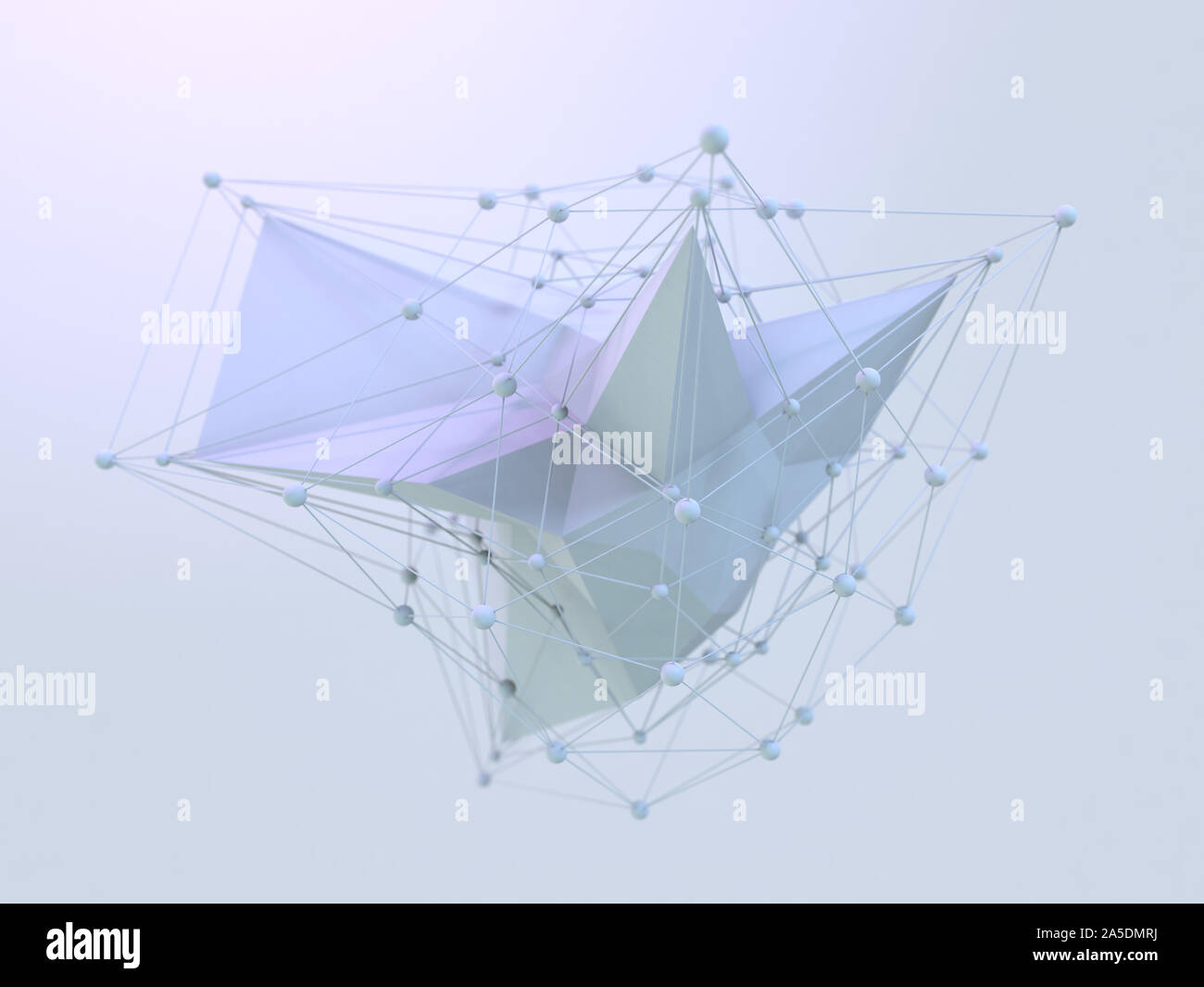 Abstract polygonal space low poly background with connecting dots and lines. Connection ...