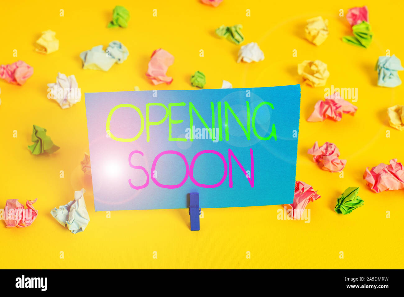 Writing note showing Opening Soon. Business concept for Going to be ...