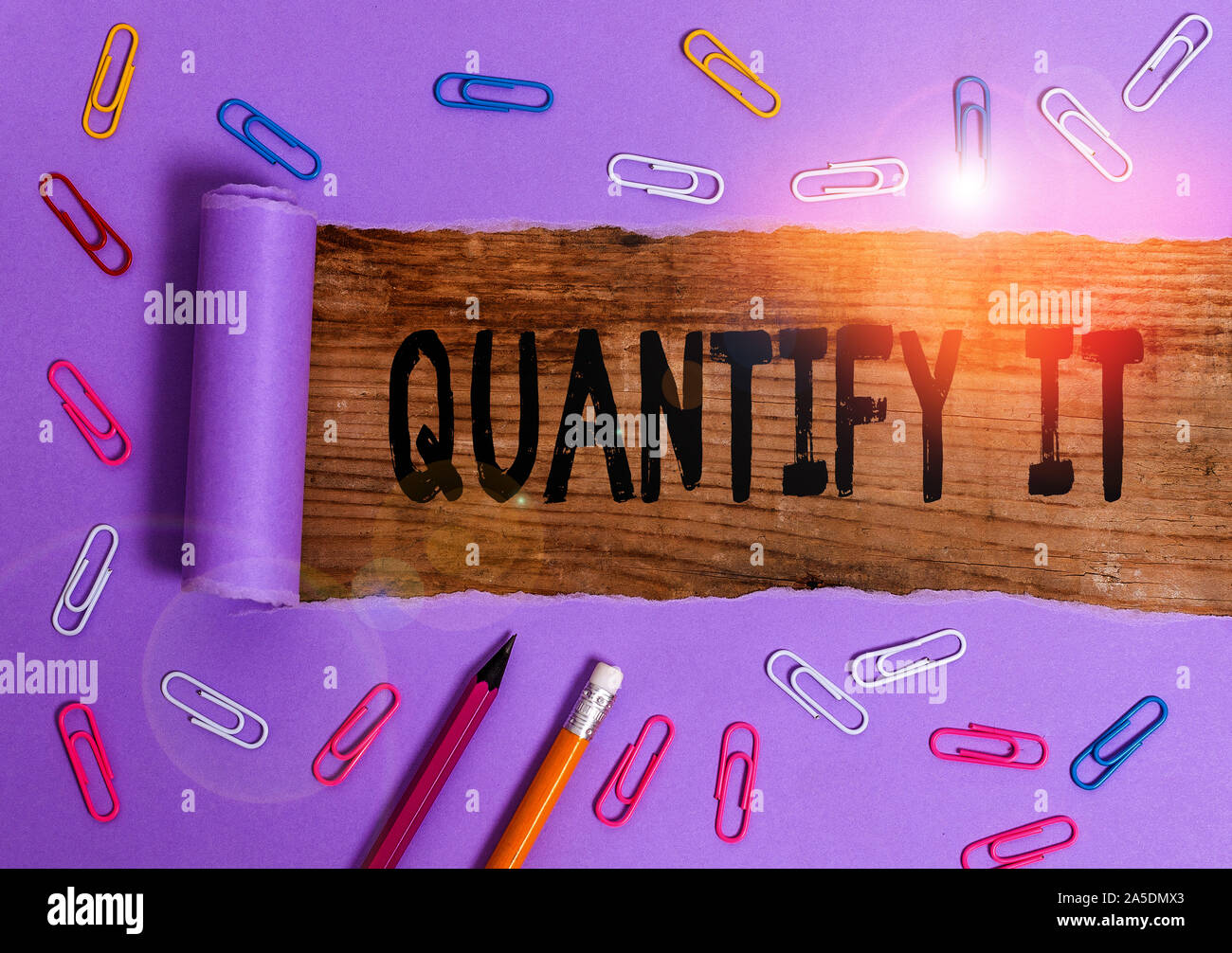 Writing note showing Quantify It. Business concept for Measure the size ...