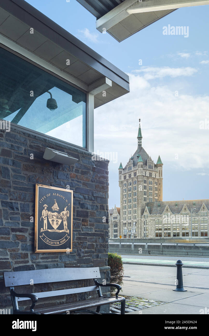 The Seal of The City of Albany or The coat of arms of Albany, which is ...