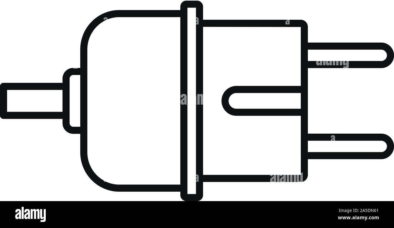 Electric plug icon. Outline electric plug vector icon for web design ...