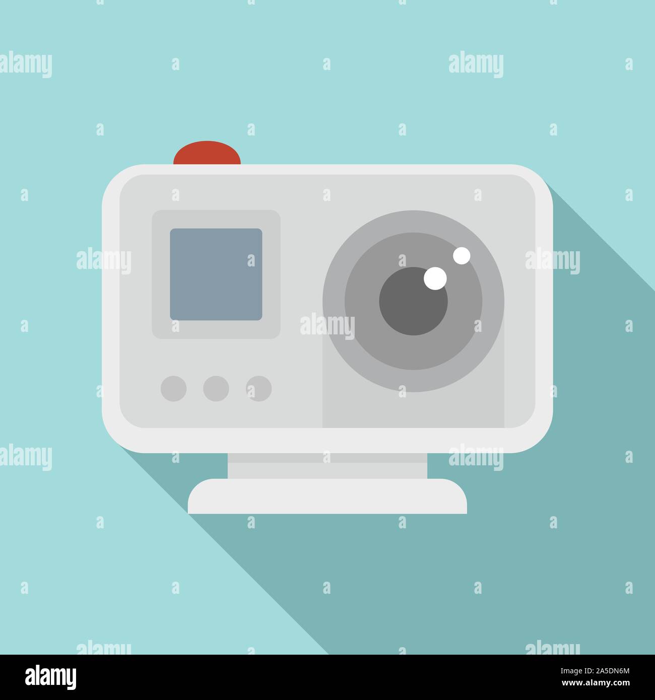 Modern action camera icon. Flat illustration of modern action camera ...