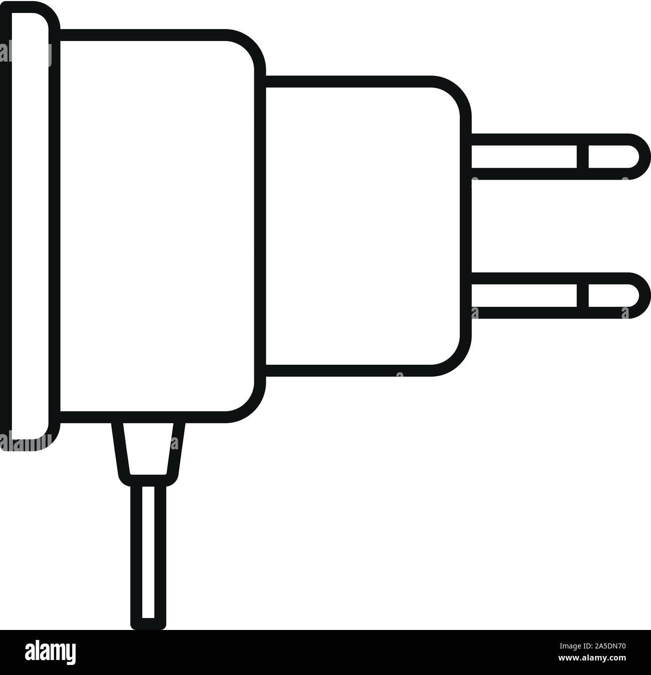 Mobile phone plug icon. Outline mobile phone plug vector icon for web ...