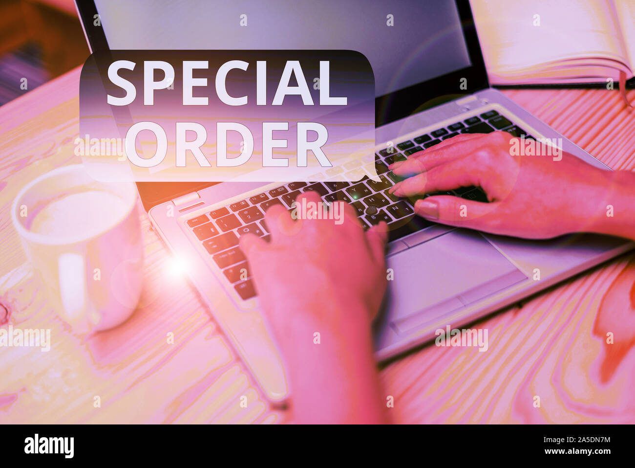 Text sign showing Special Order. Business photo showcasing Specific ...