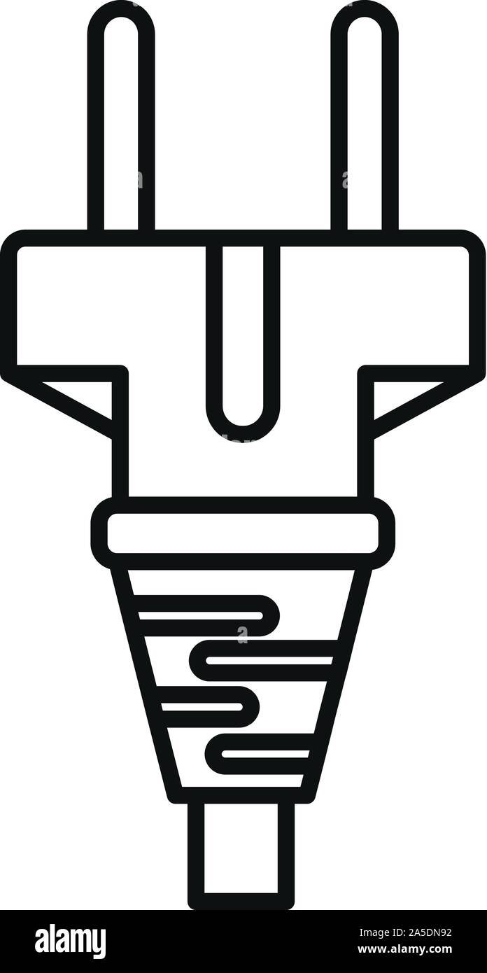 Cable plug icon. Outline cable plug vector icon for web design isolated ...