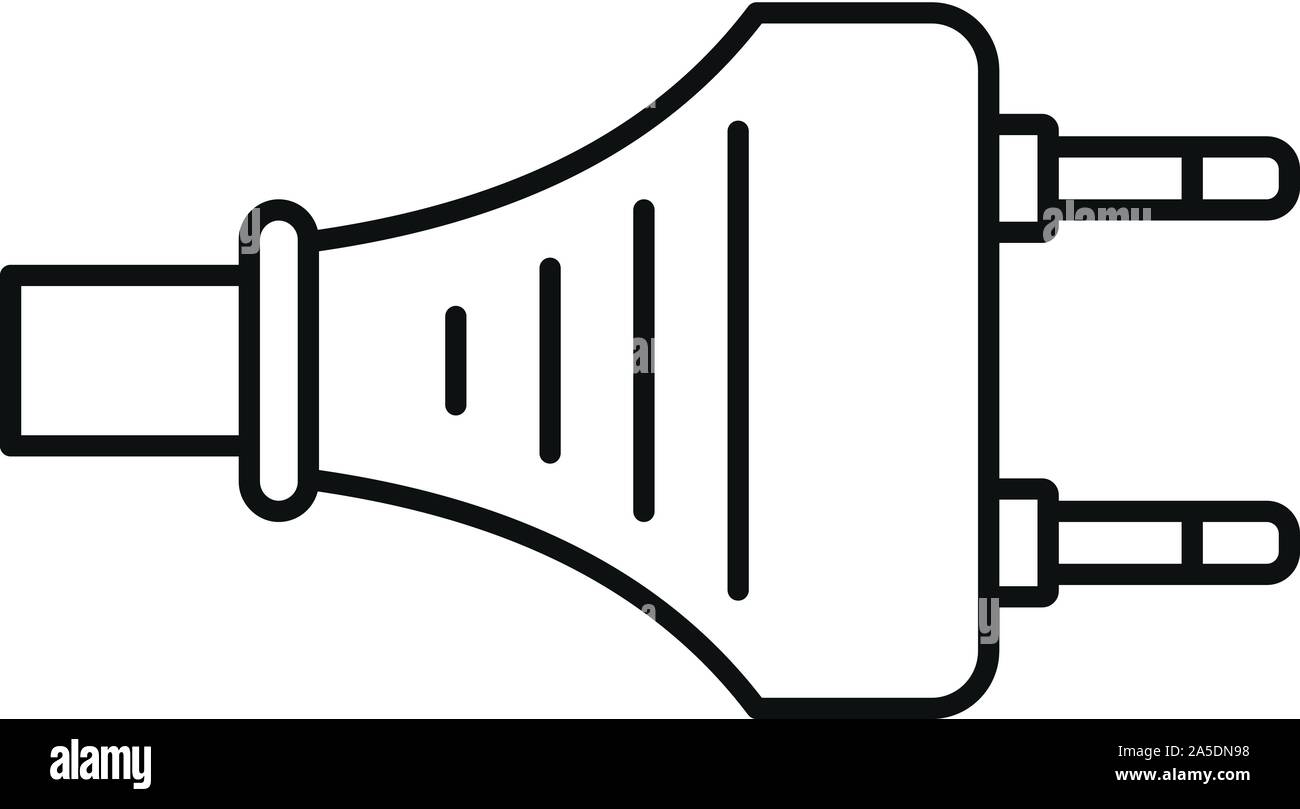 Device electric plug icon. Outline device electric plug vector icon for ...