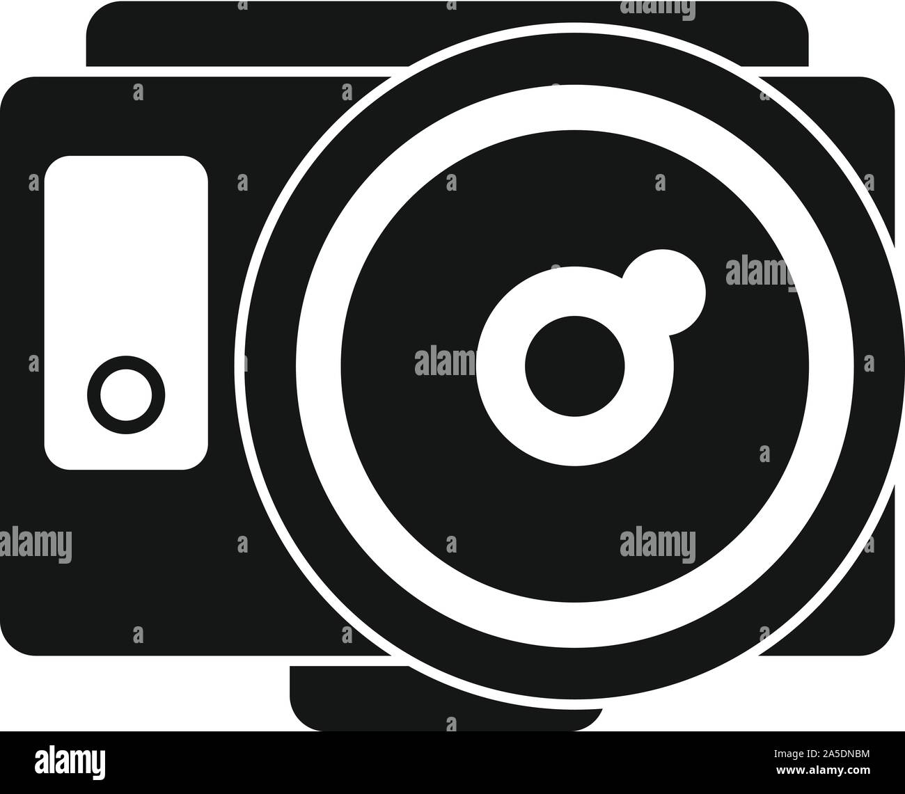 Fish eye action camera icon. Simple illustration of fish eye action ...