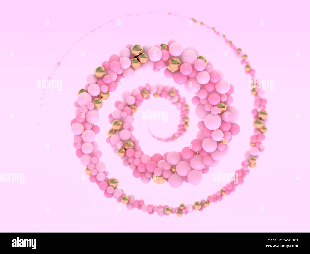 Abstract colorful swirled balls. Pink Candies fly in zero gravity ...