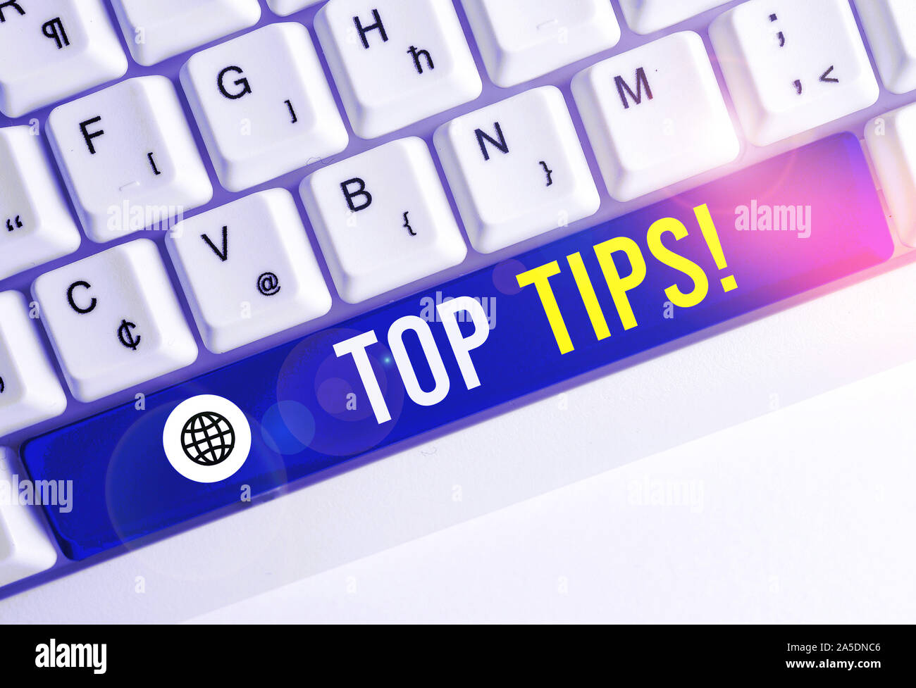 Writing note showing Top Tips. Business concept for small but ...