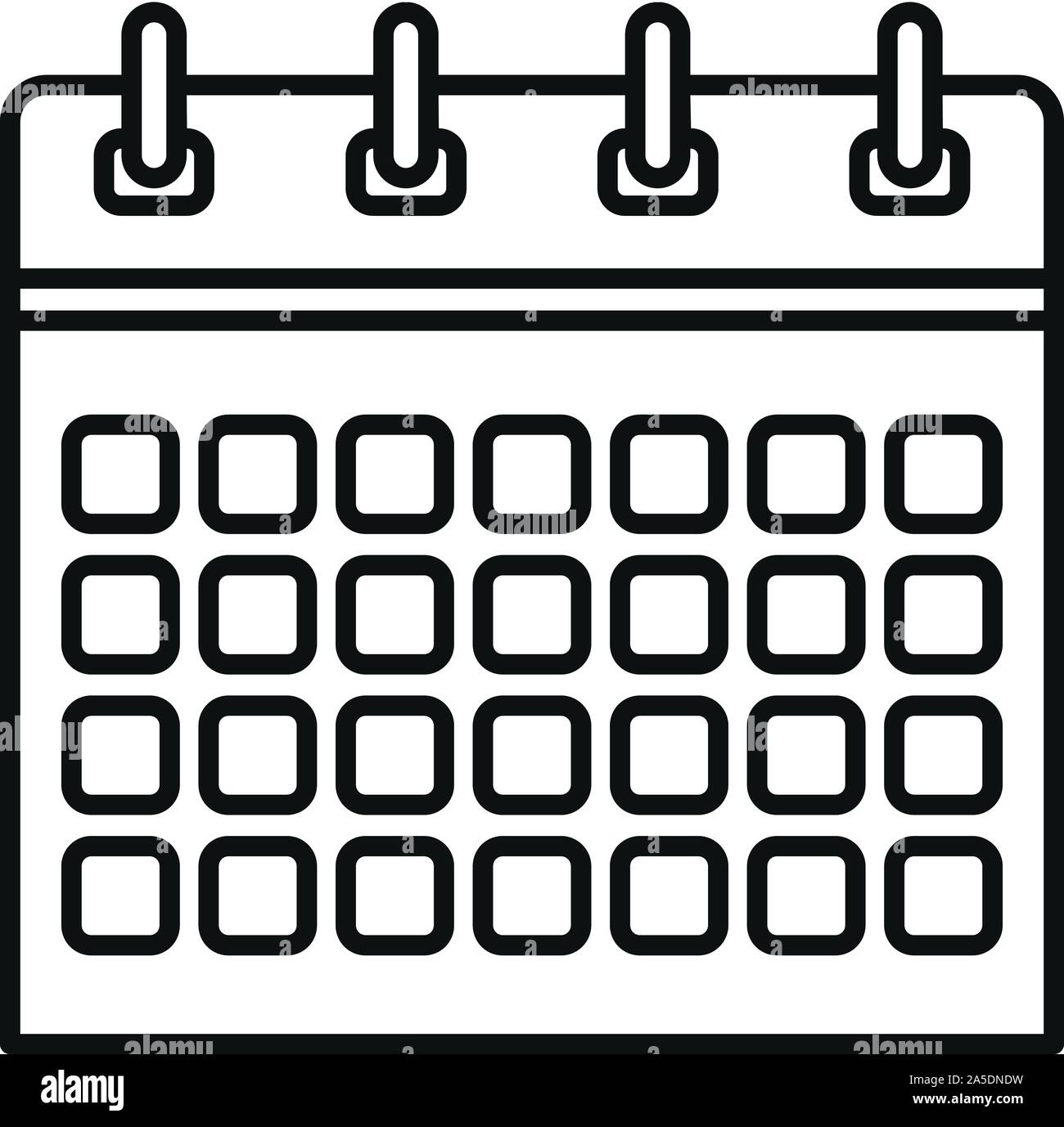 Office calendar icon. Outline office calendar vector icon for web ...