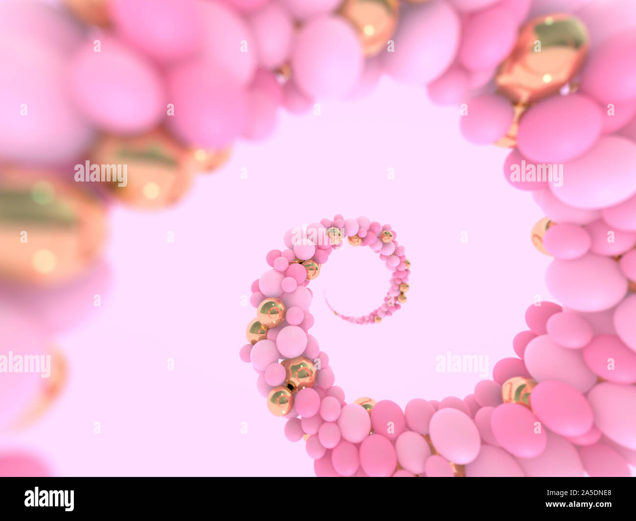 Abstract colorful swirled balls. Pink Candies fly in zero gravity ...