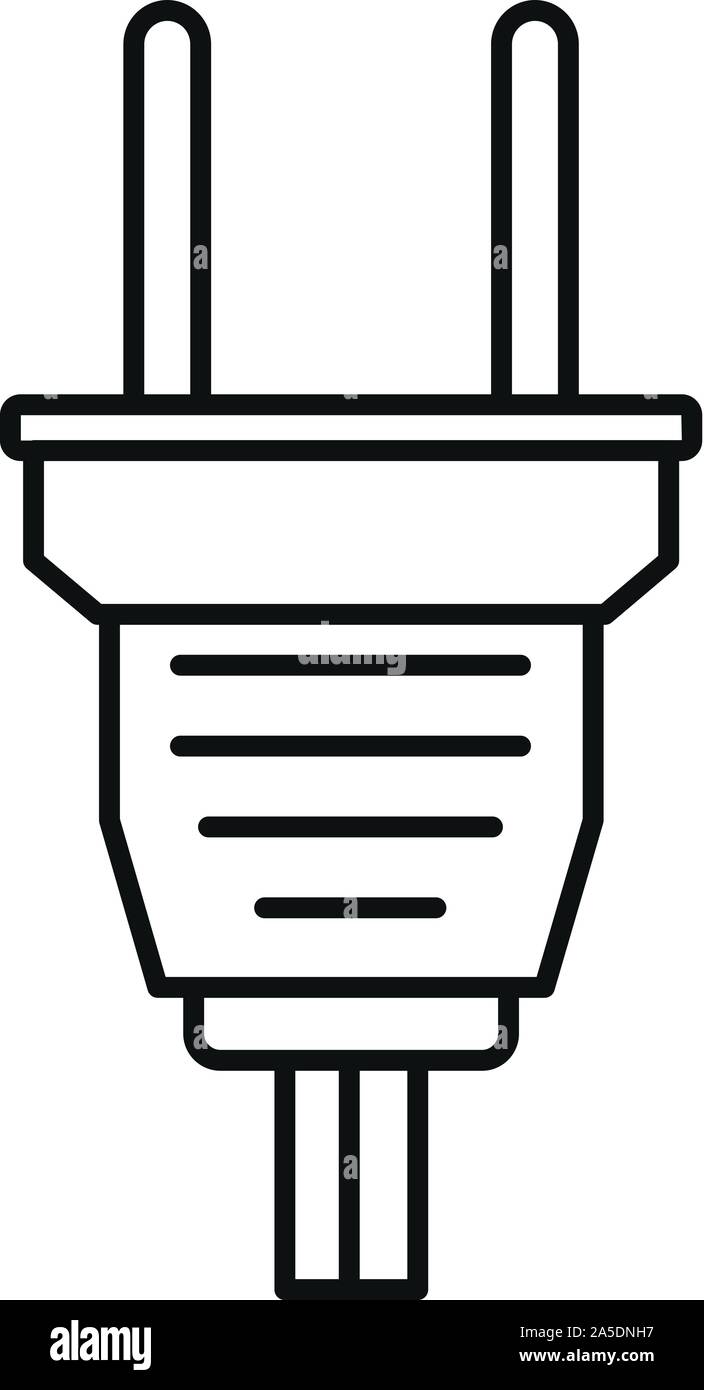Wire plug icon. Outline wire plug vector icon for web design isolated ...