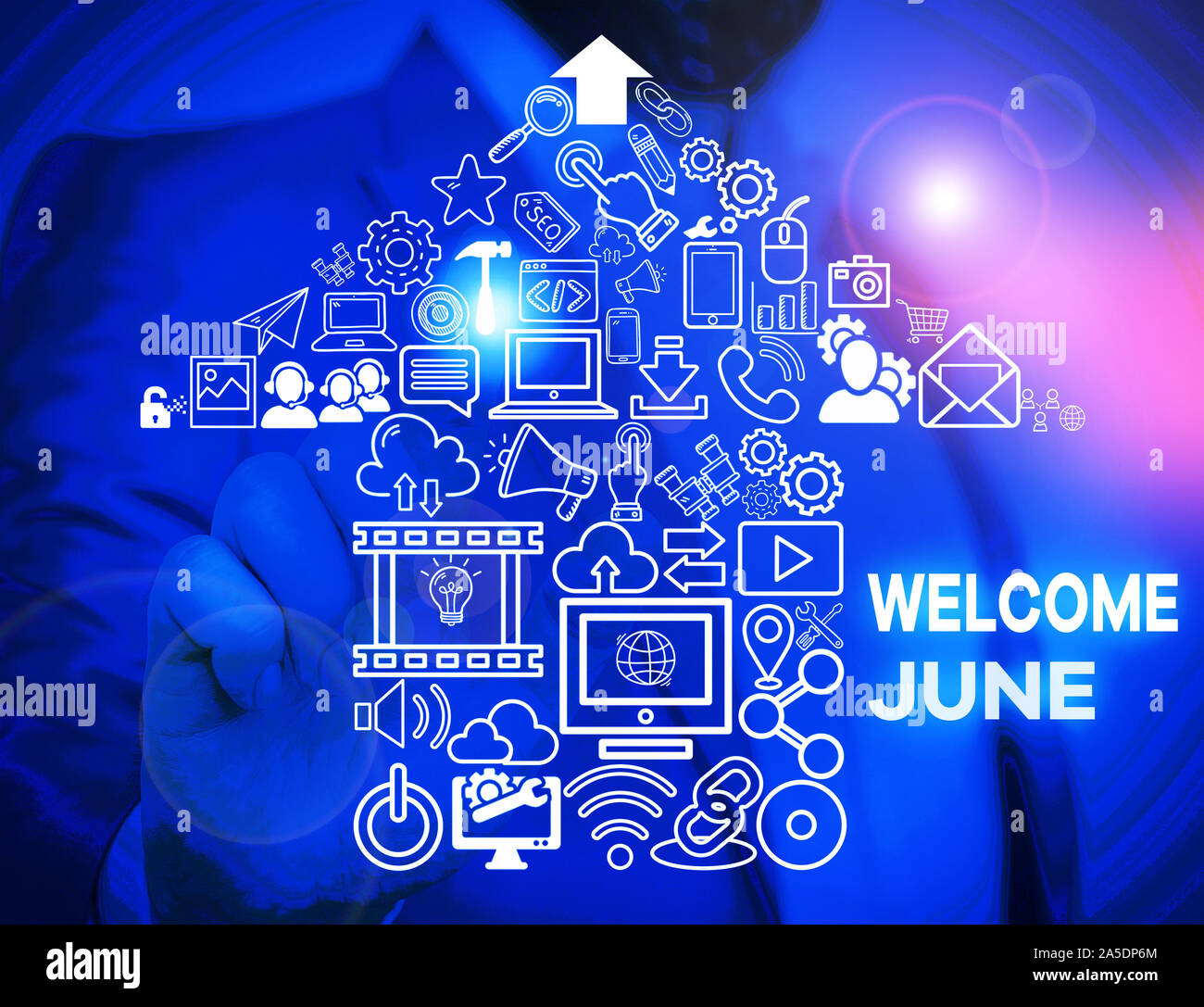 Word writing text Welcome June. Business photo showcasing Calendar ...