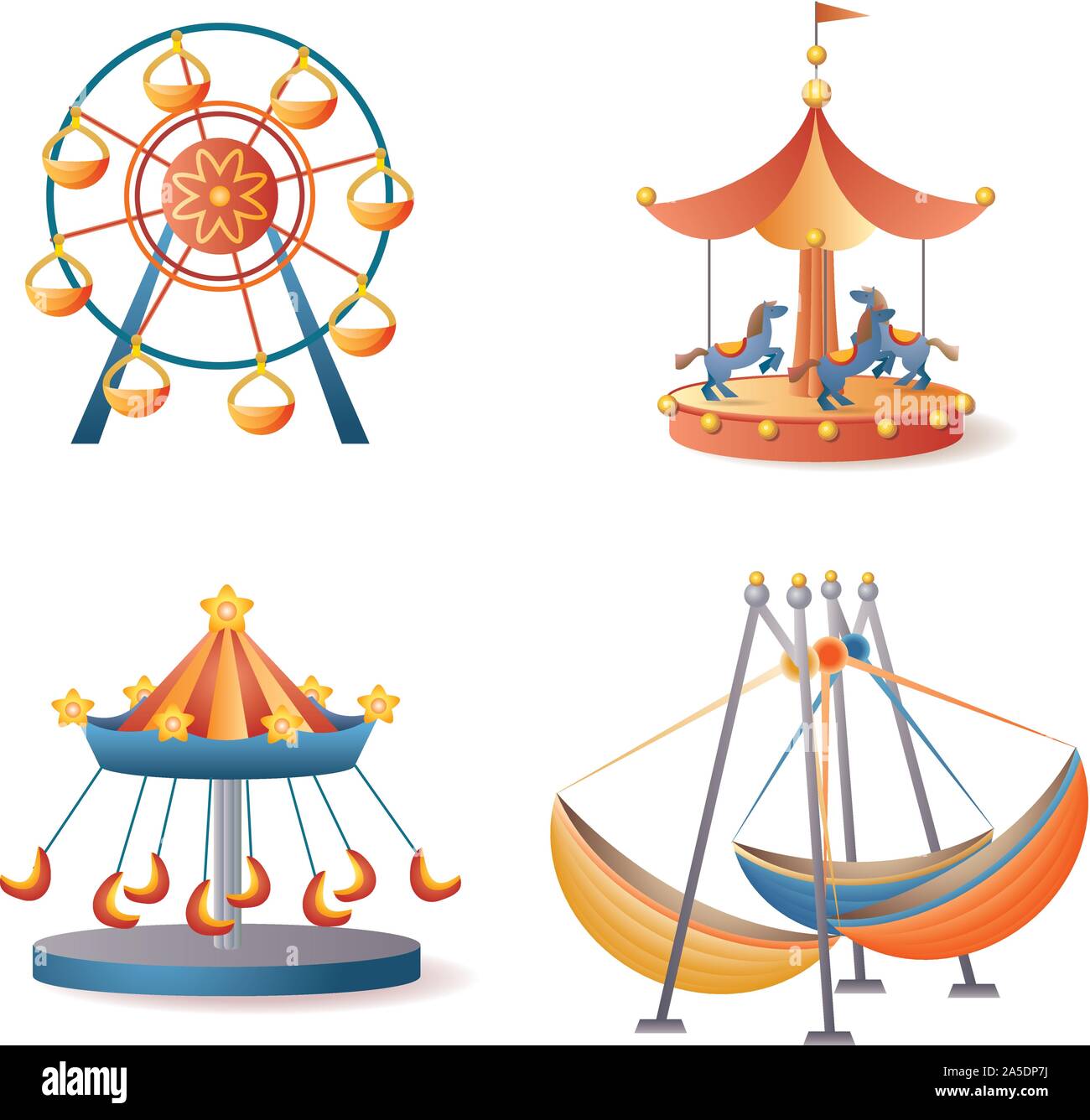 Carousel icons set. Cartoon set of carousel vector icons for web design ...