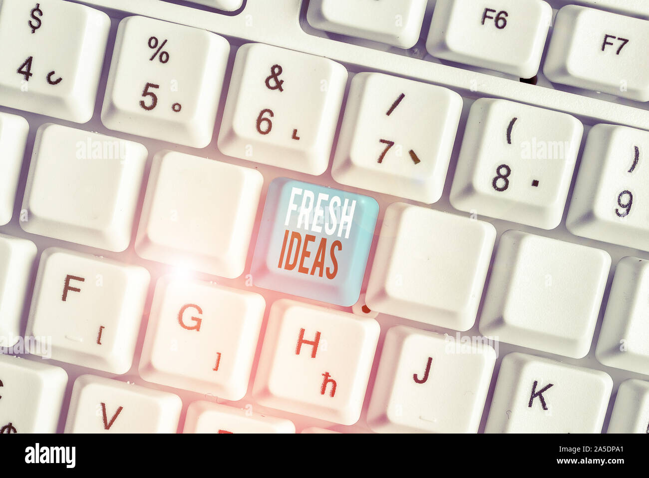 Writing note showing Fresh Ideas. Business concept for thought or ...