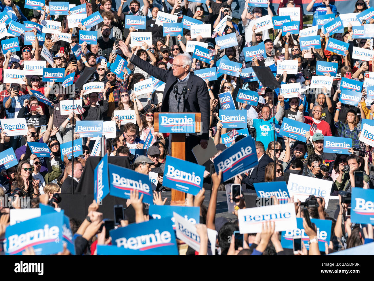 New York, United States. 19th Oct, 2019. U.S. Senator Bernie Sanders ...
