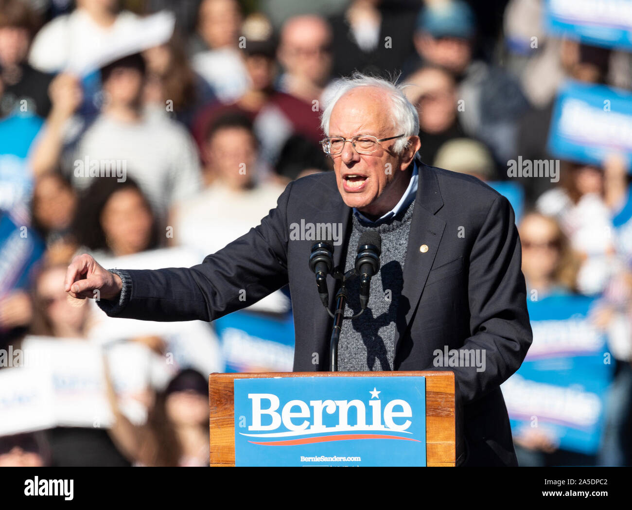 New York, United States. 19th Oct, 2019. U.S. Senator Bernie Sanders ...