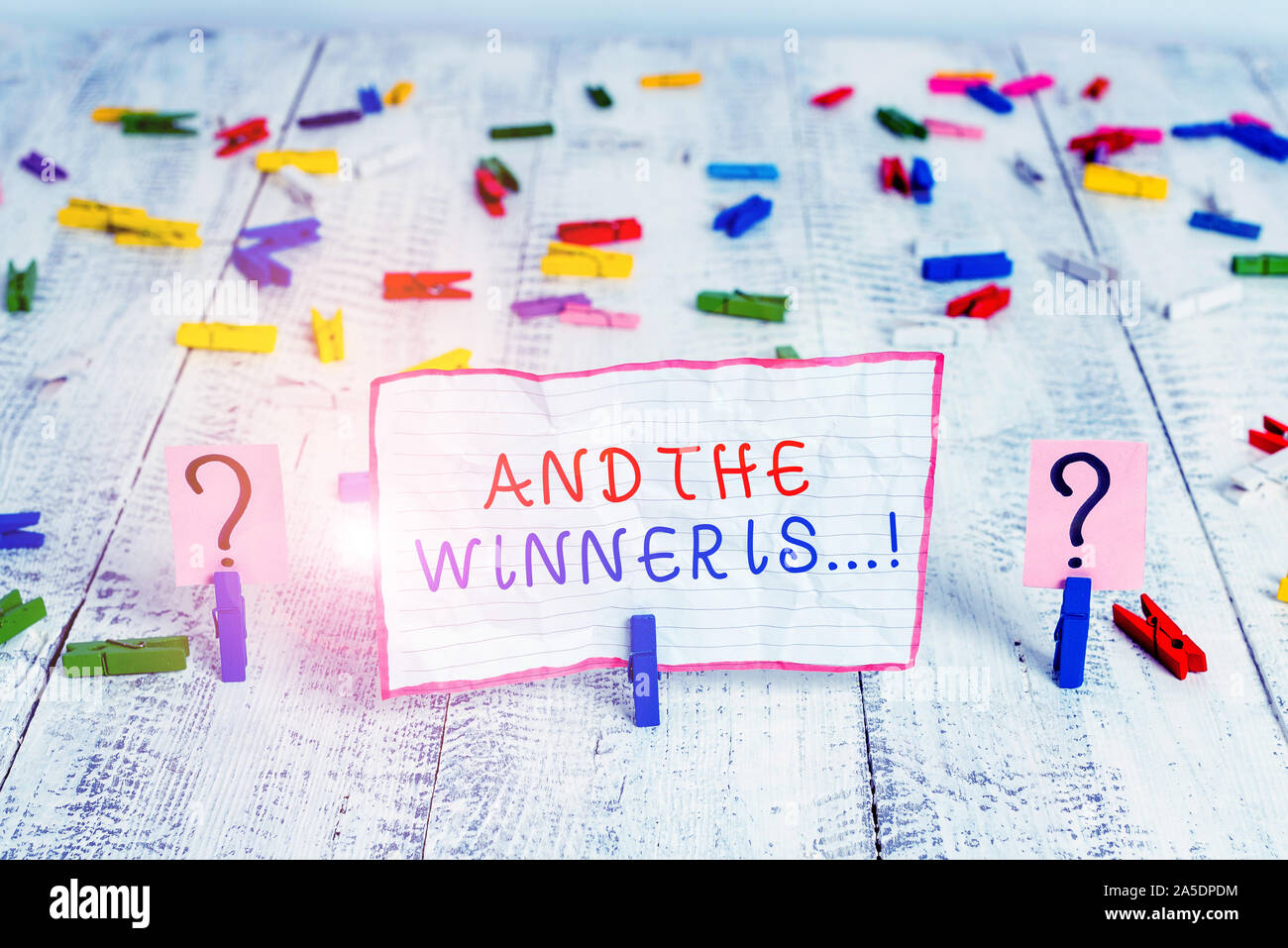 Handwriting text writing And The Winner Is. Conceptual photo announcing ...