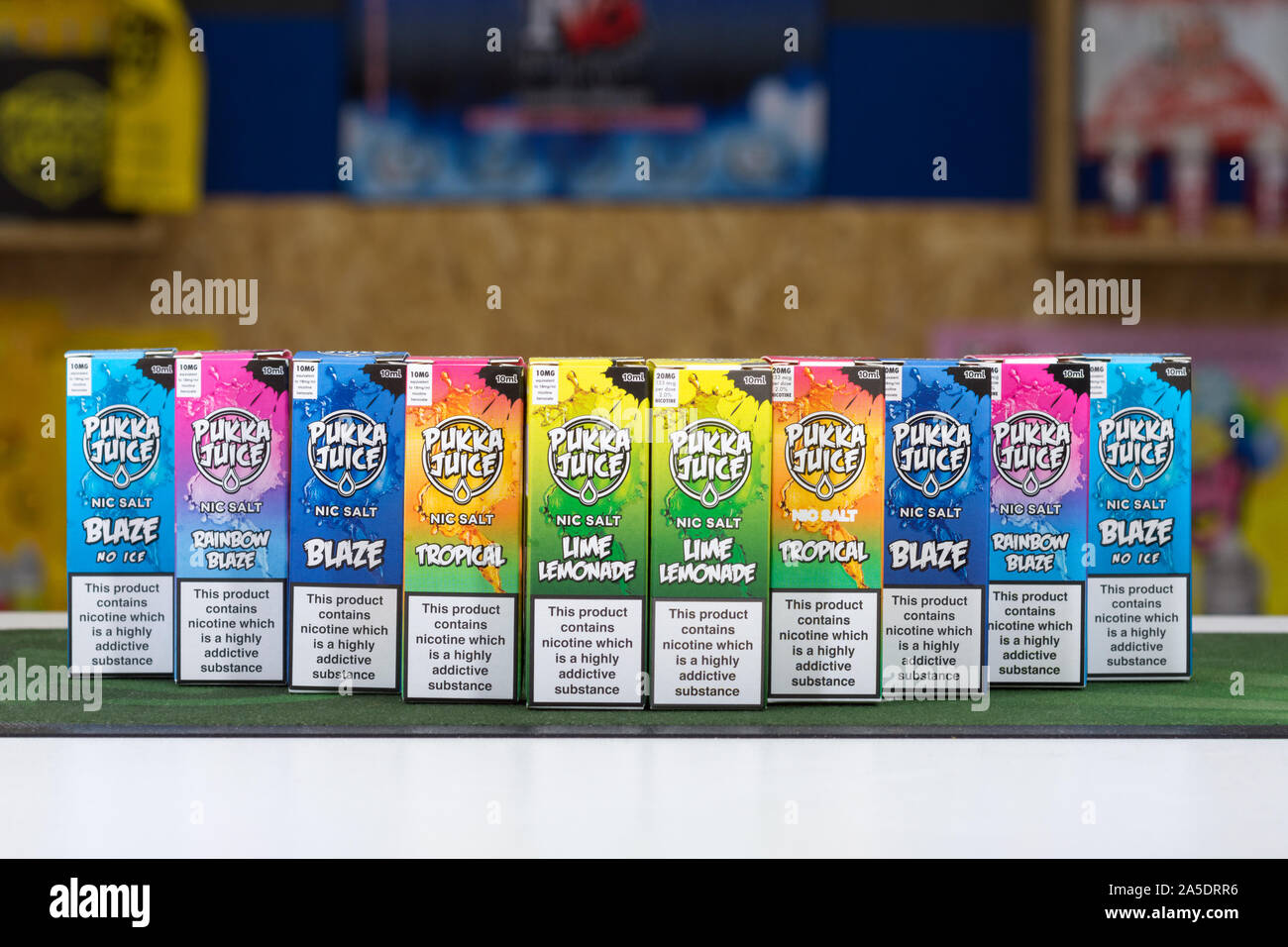 Pukka Juice 60ml short-fill e-liquid on display inside a Scottish vape ...