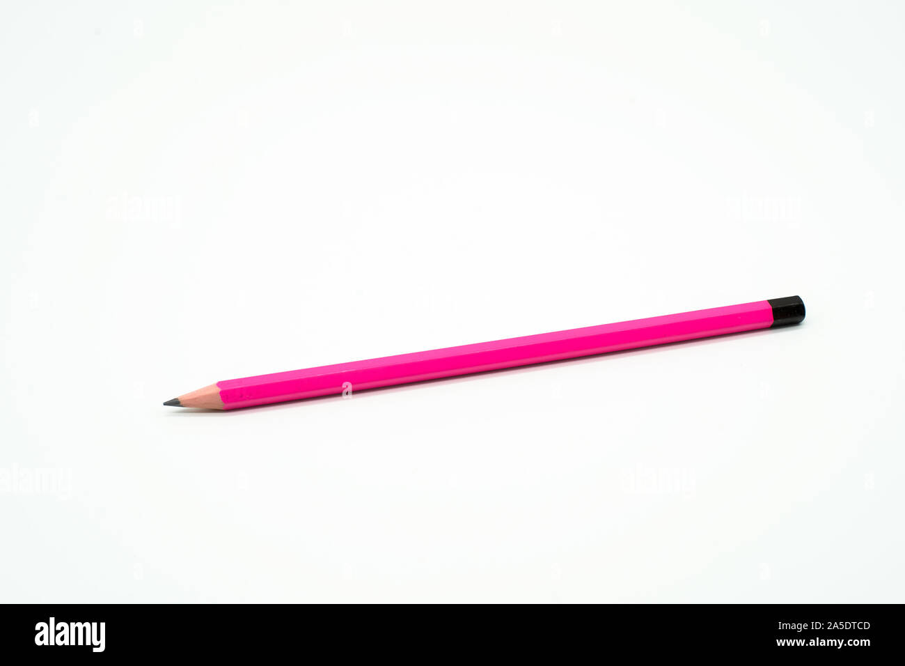 Pink wooden pencil isolated on white background Stock Photo - Alamy